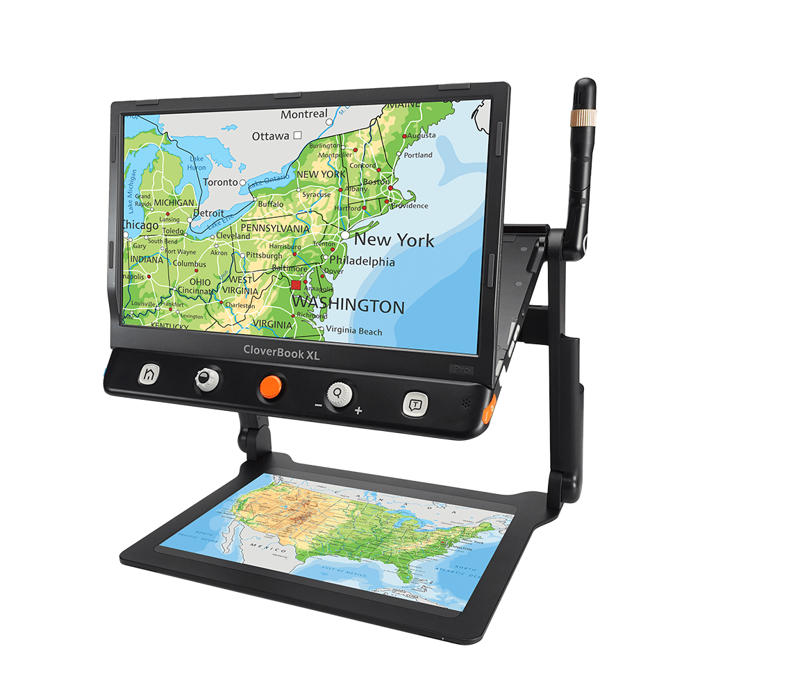 Clover Book Pro XL - A foldable, portable touchscreen magnifier with O ...