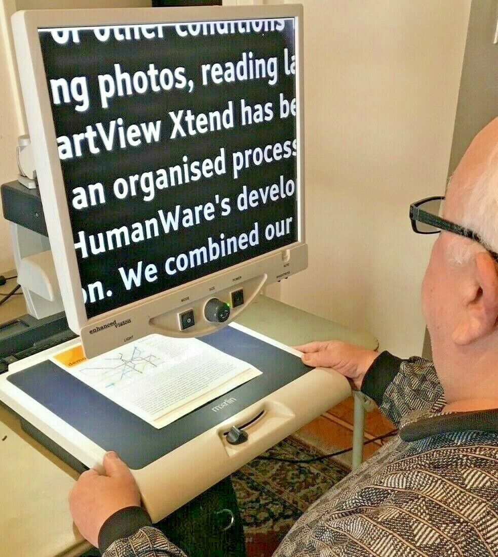Enhanced Vision Merlin 19" LCD with FLEX ARM Low Vision Magnifier Read ...