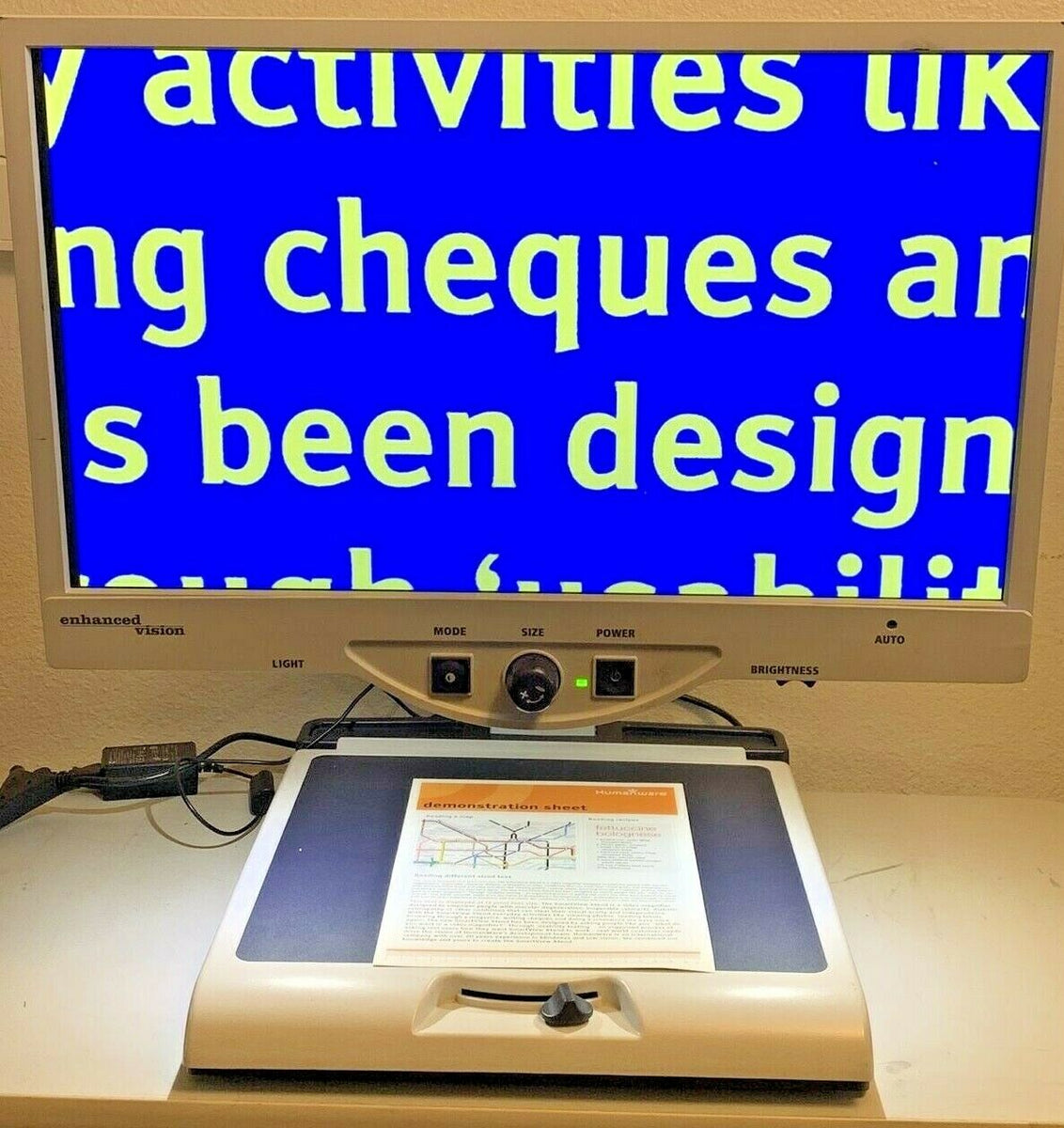 Enhanced Vision Merlin Ultra 22" LCD on FLEX ARM Low Vision Video Magn ...