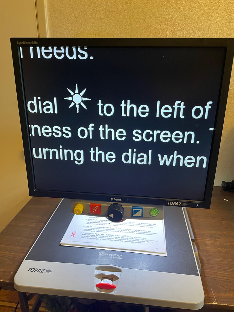 Freedom Scientific Desktop Topaz 19" LCD with FLEX ARM Low Vision Vide ...